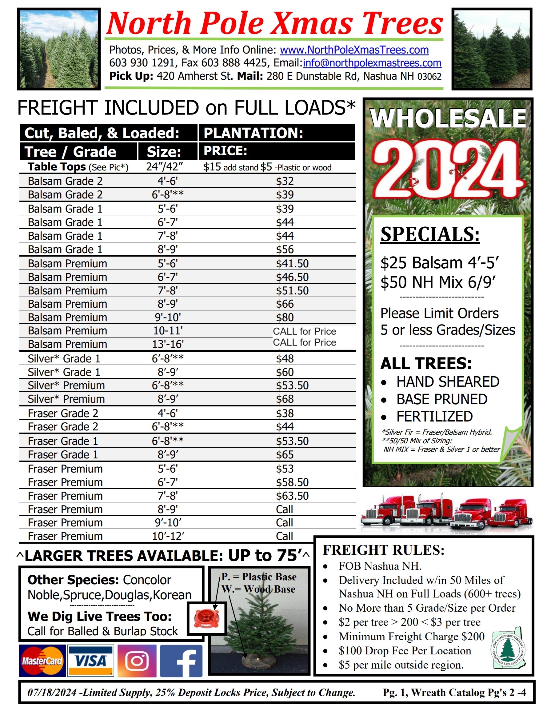 Wholesale Christmas Tree Pricing